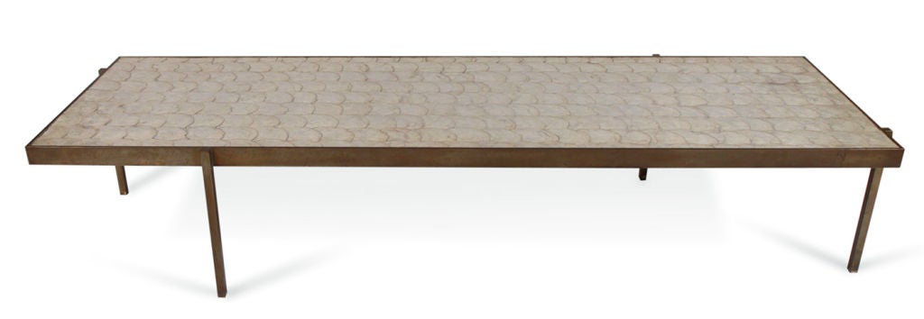 Capiz Shell Top Bronze Frame Cocktail Table after Billy Haines at 1stDibs