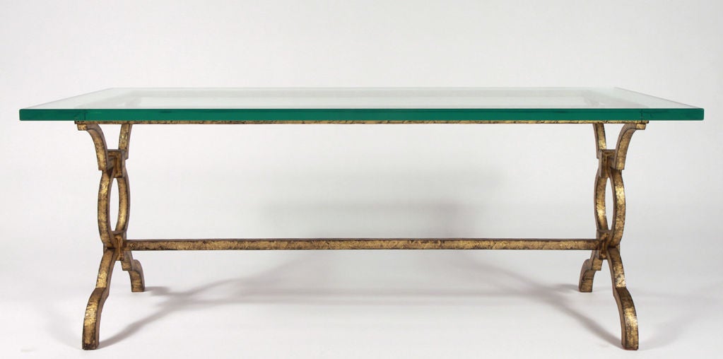 Gilt Wrought Iron Cocktail Table after Gilbert Poillerat For Sale at ...