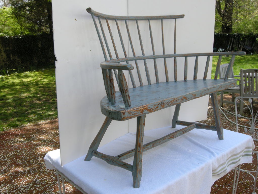 Rare , Antique Windsor Style Bench (New England) at 1stDibs | antique ...