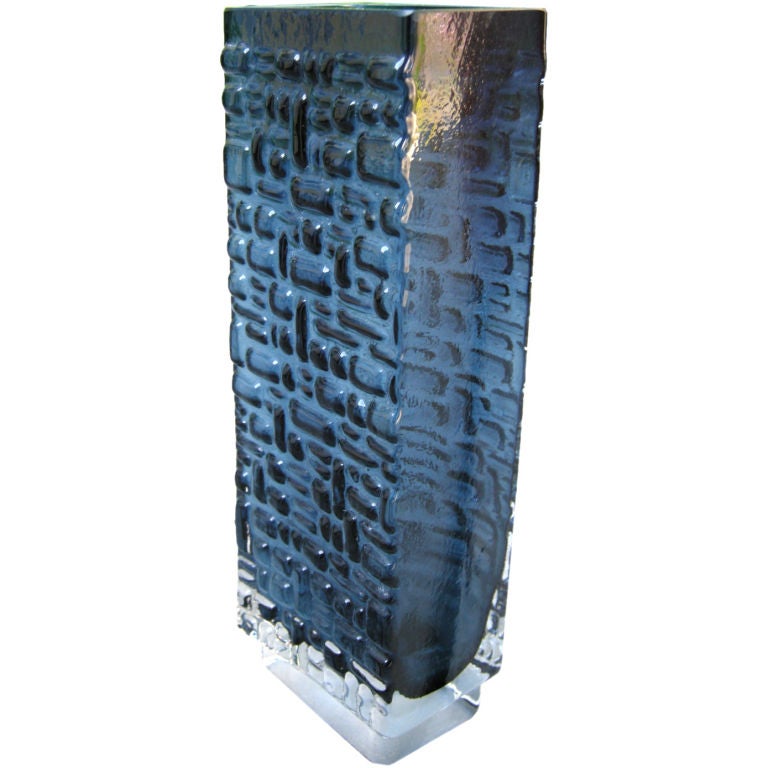 Mid-Century West German Raised Glass Vase by, Gral Glass at 1stDibs