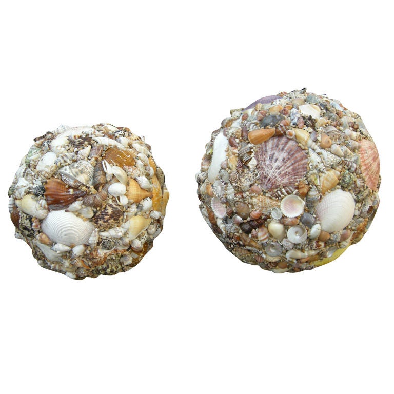 Two Large Shell Sphere's ( Montauk Long Island ) 1950s at 1stDibs