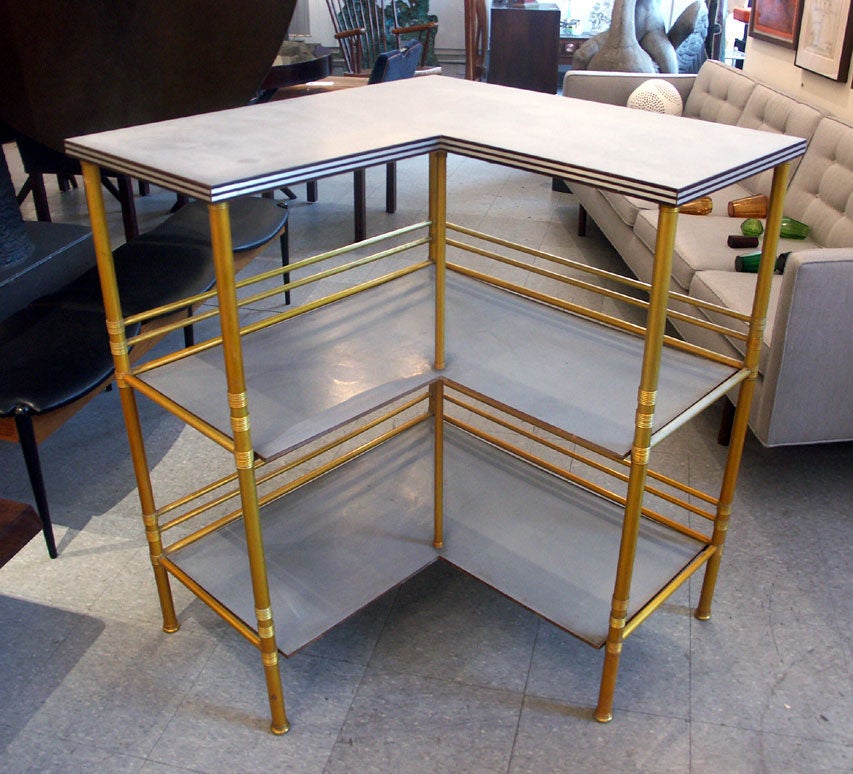 Corner Etagere in Rare Gold Anodized Color at 1stDibs | corner etagere ...