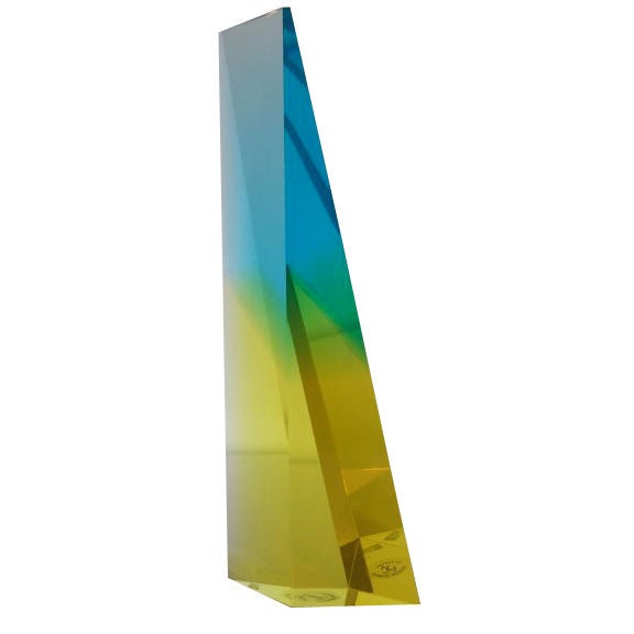 Triangle Lucite Sculpture by Norman Mercer at 1stDibs