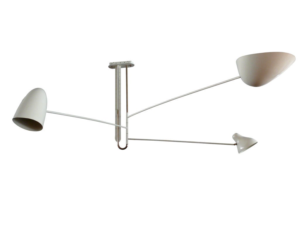 Italian 3 Arm Ceiling Fixture at 1stDibs