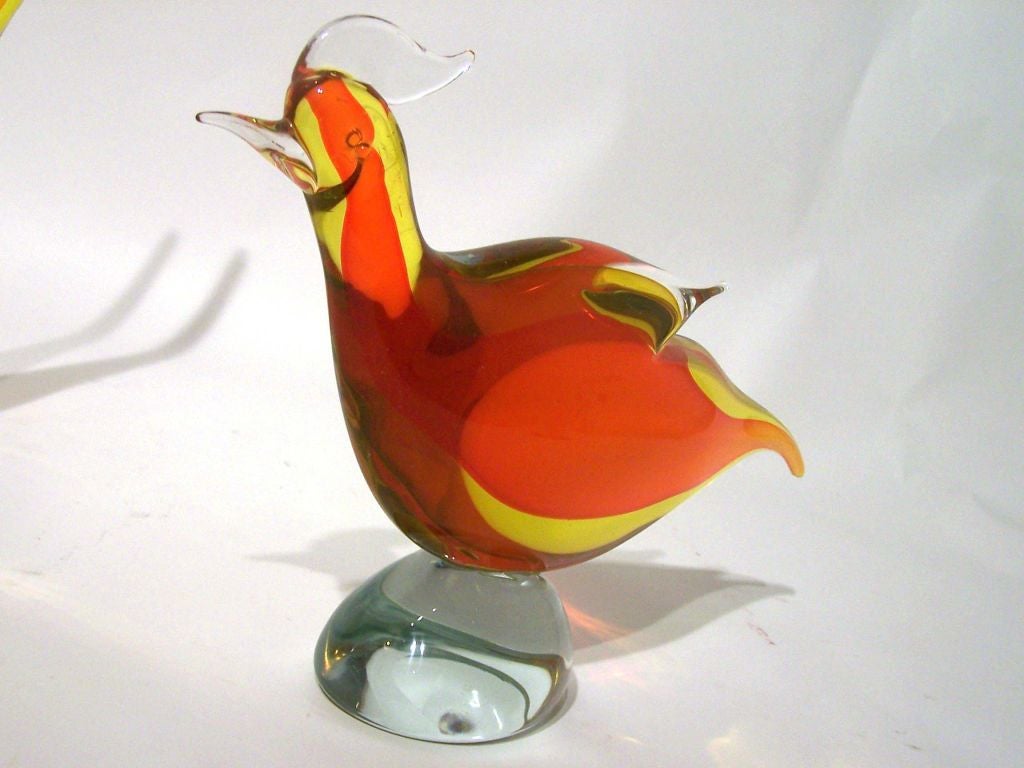 Pair of Colorful Archimede Seguso Birds, Murano, Italy For Sale at 1stDibs