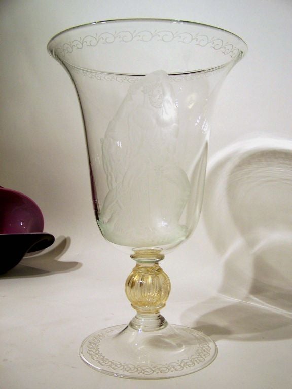 Monumental Guido Balsema Stella for Salir Chalice, Murano, Italy For ...