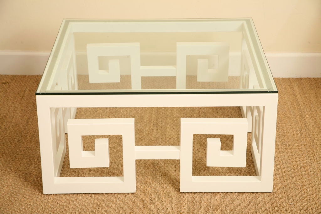 Impressive White Lacquered Greek Key Cocktail Table at 1stDibs | greek ...