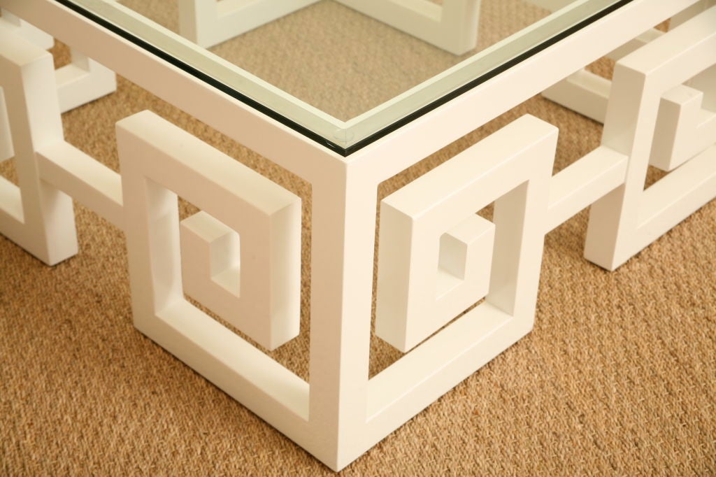 Impressive White Lacquered Greek Key Cocktail Table at 1stDibs | greek ...