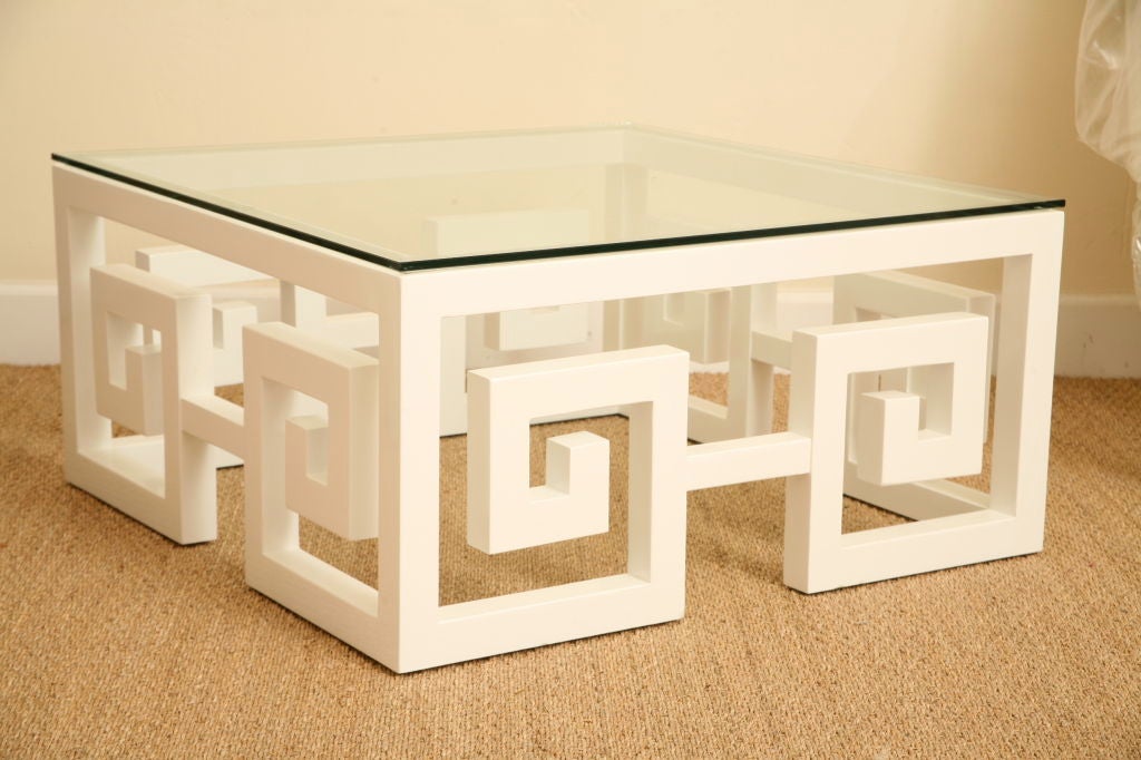 Impressive White Lacquered Greek Key Cocktail Table at 1stDibs | greek ...