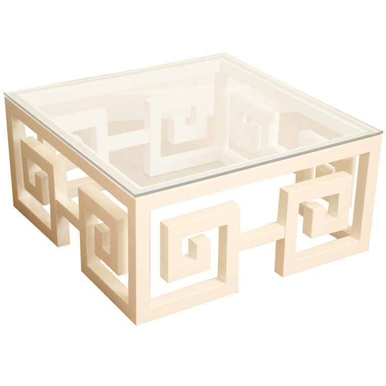 Impressive White Lacquered Greek Key Cocktail Table at 1stDibs | greek ...