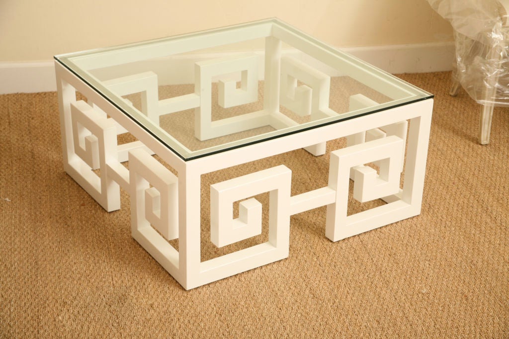 Impressive White Lacquered Greek Key Cocktail Table at 1stDibs | greek ...