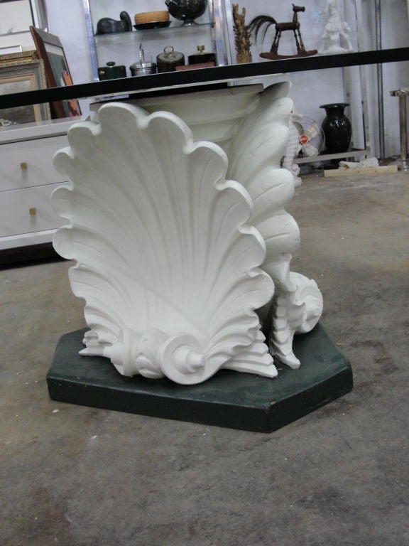 Massive French Plaster Table Bases in Venus Shell Motif For Sale at ...