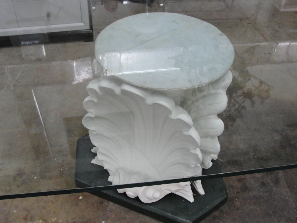 Massive French Plaster Table Bases in Venus Shell Motif For Sale at ...