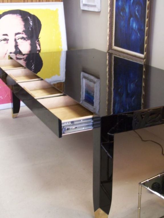 Executive Piano Lacquered Desk by Karl Springer for Geoffrey Beene at ...