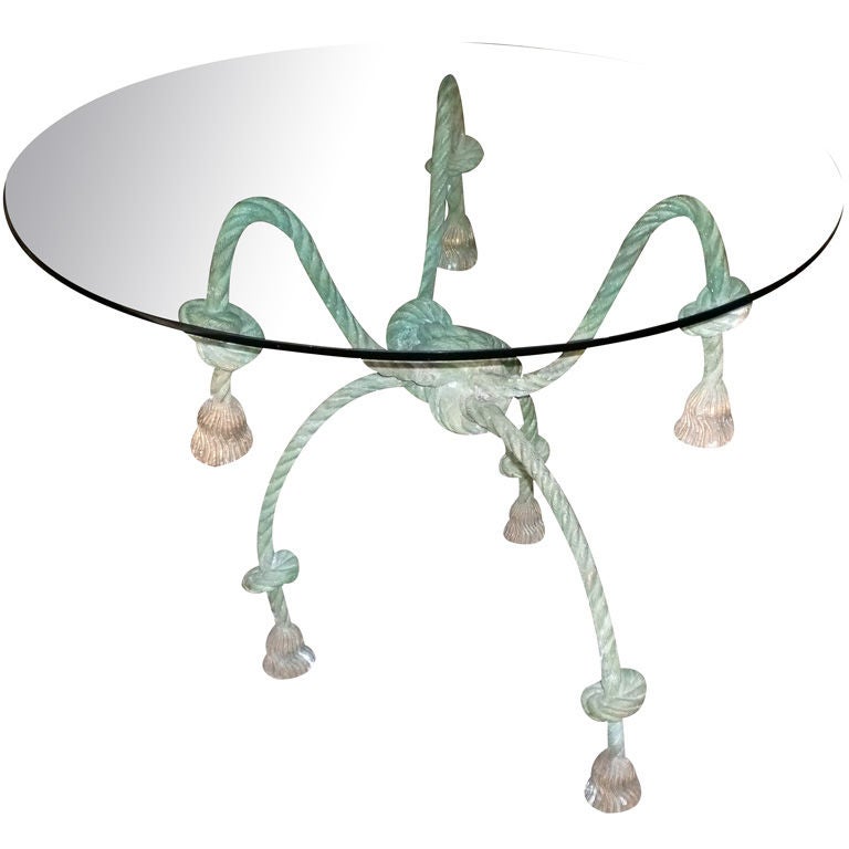 Rope and Tassel Base Side Table For Sale at 1stDibs