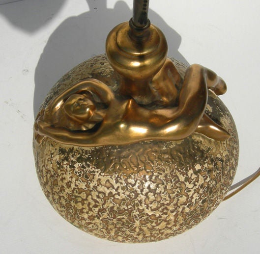 Figural Art Deco Brass Lamp At 1stdibs