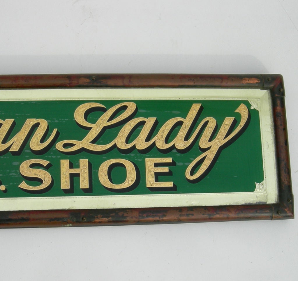 Pair of Reverse Painted Glass Shoe Trade Signs at 1stDibs