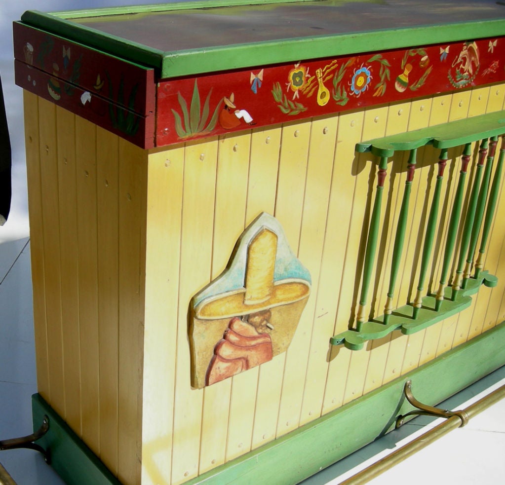 Mexicana Themed Free Standing Painted Bar For Sale at 1stDibs