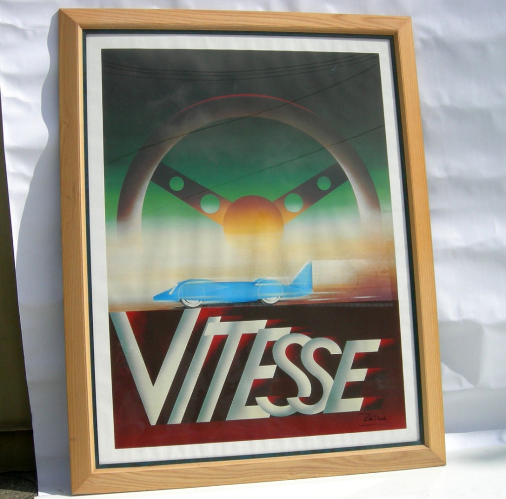 Art Deco Styled Poster Signed Razzia at 1stDibs