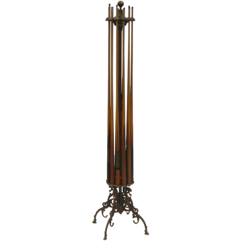 Victorian Free Standing Brass Pool Cue Carousel at 1stDibs