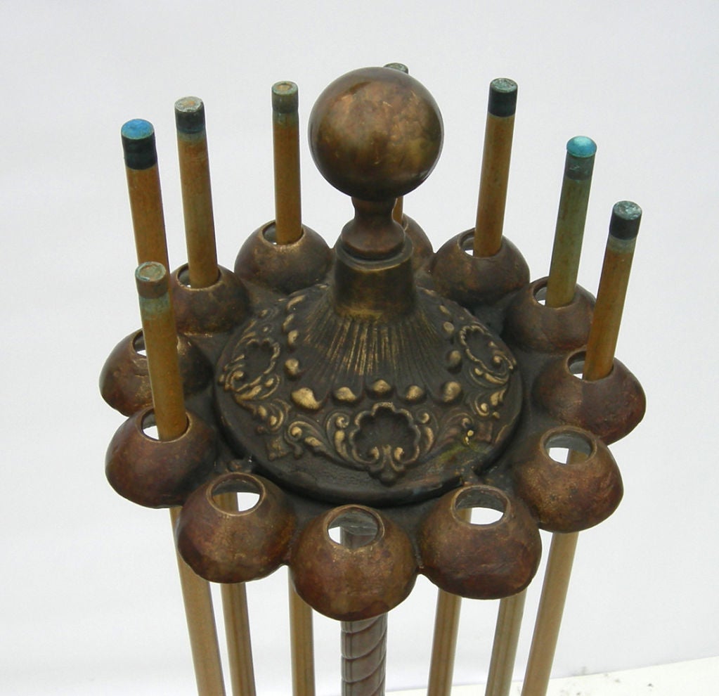 Victorian Free Standing Brass Pool Cue Carousel at 1stDibs