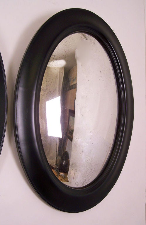 Pair of Elliptical Convex Mirrors at 1stDibs
