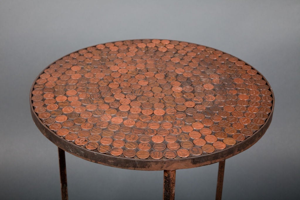 Pennies From Heaven End Table at 1stDibs