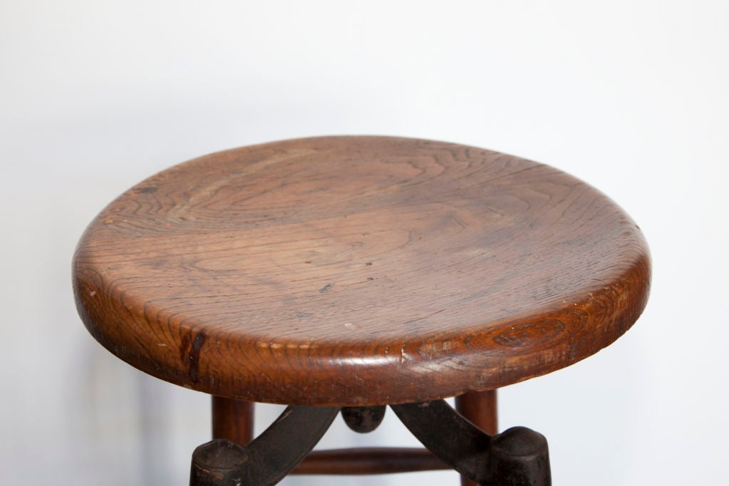 Oak Swivel Stool at 1stDibs