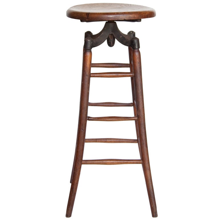 Oak Swivel Stool at 1stDibs
