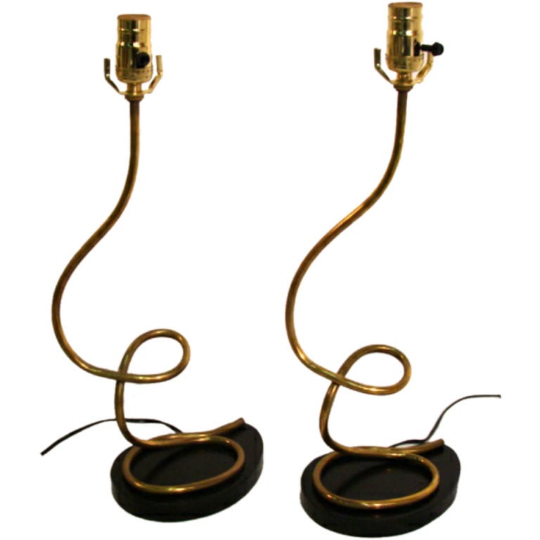 Mid Century "Squiggle" Lamps at 1stDibs