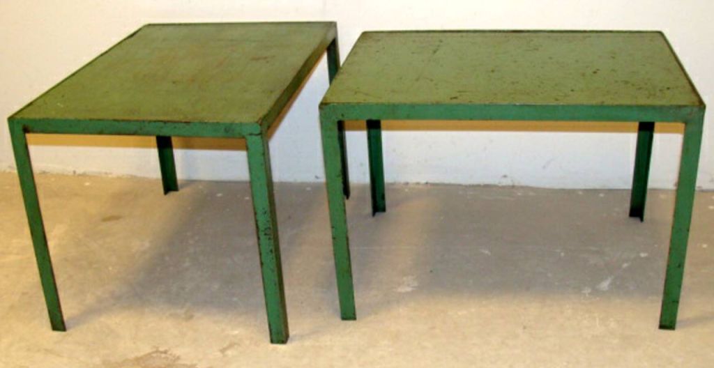 PAIR of Angle Iron Tables at 1stDibs