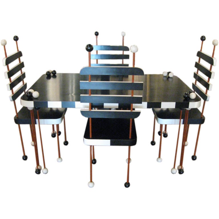 Unique Memphis Style Dining Set at 1stDibs