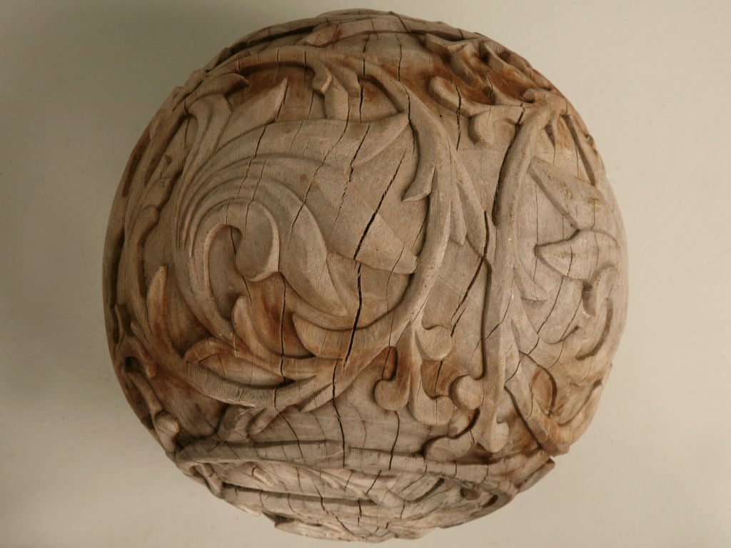French Hand-Carved Wooden Sphere at 1stDibs | french sphere