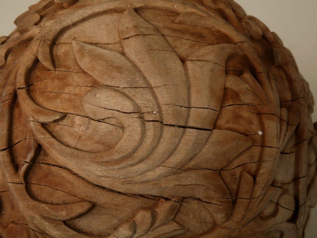 French Hand-Carved Wooden Sphere at 1stDibs | french sphere