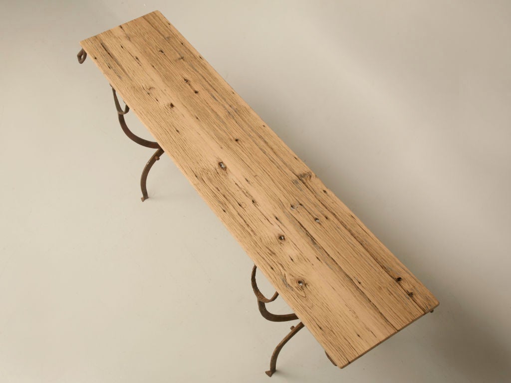 c.1880 Antique French Military Cot Turned Console or Sofa Table at 1stDibs