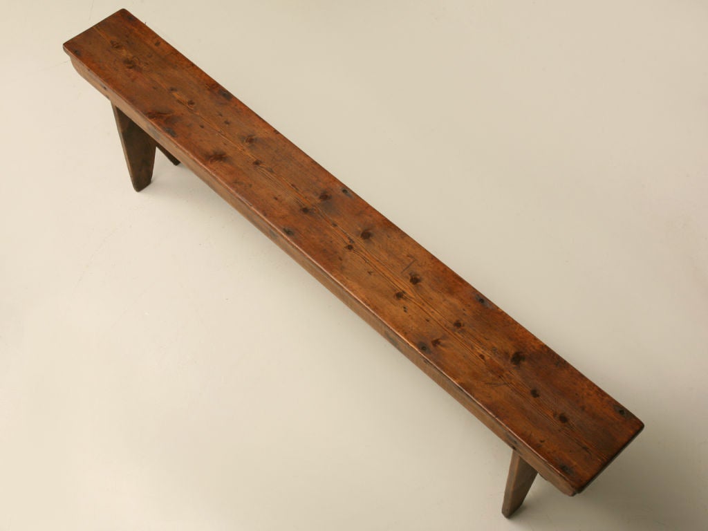 c.1880 Antique English Primitive Pine Farmhouse Bench at 1stDibs