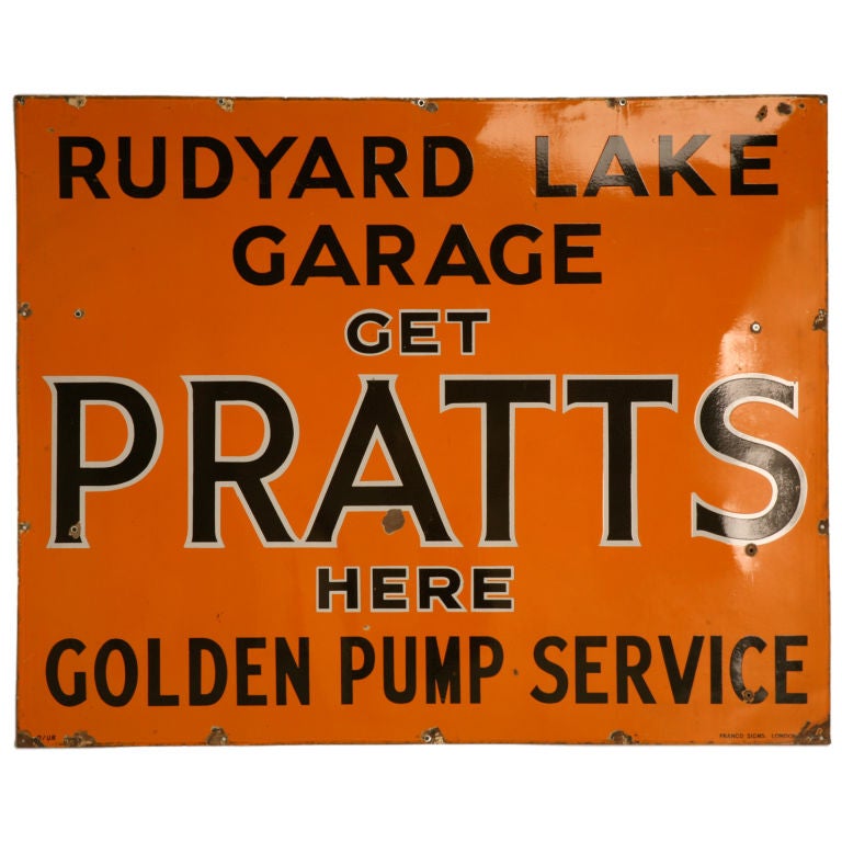 c.1930 Original English Vitreous Enamel Automobilia Signage at 1stDibs