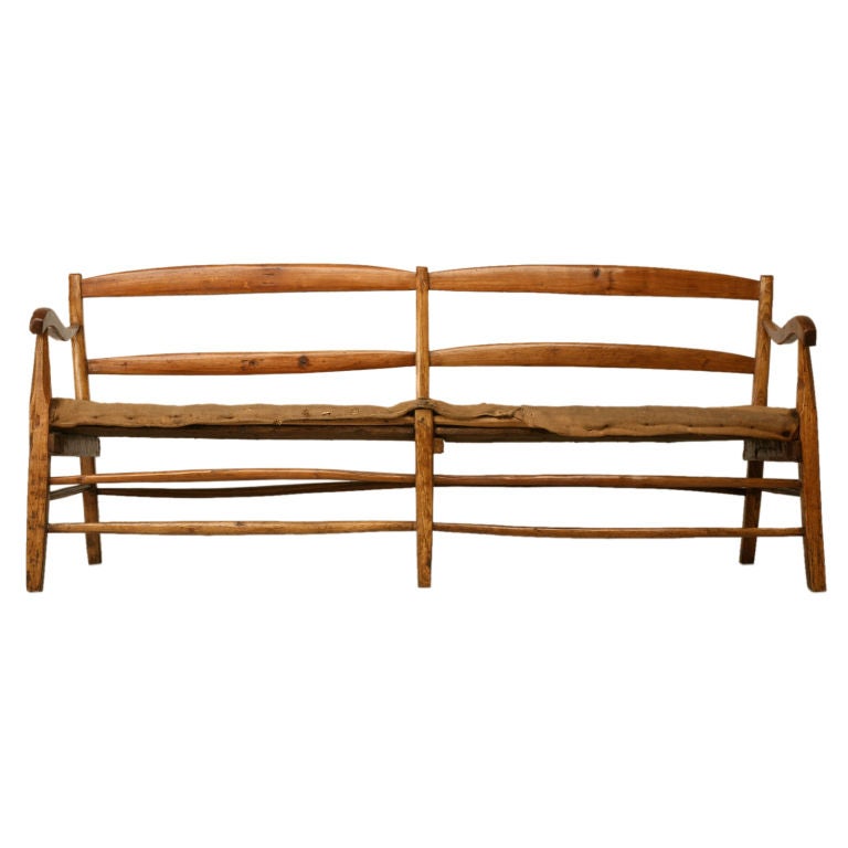 c.1740 Primitive French Elm and Cherry Settee at 1stDibs | primitive settee