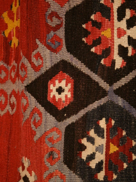 c.1920 Vintage Red Kilim 9' X 11' Rug at 1stDibs