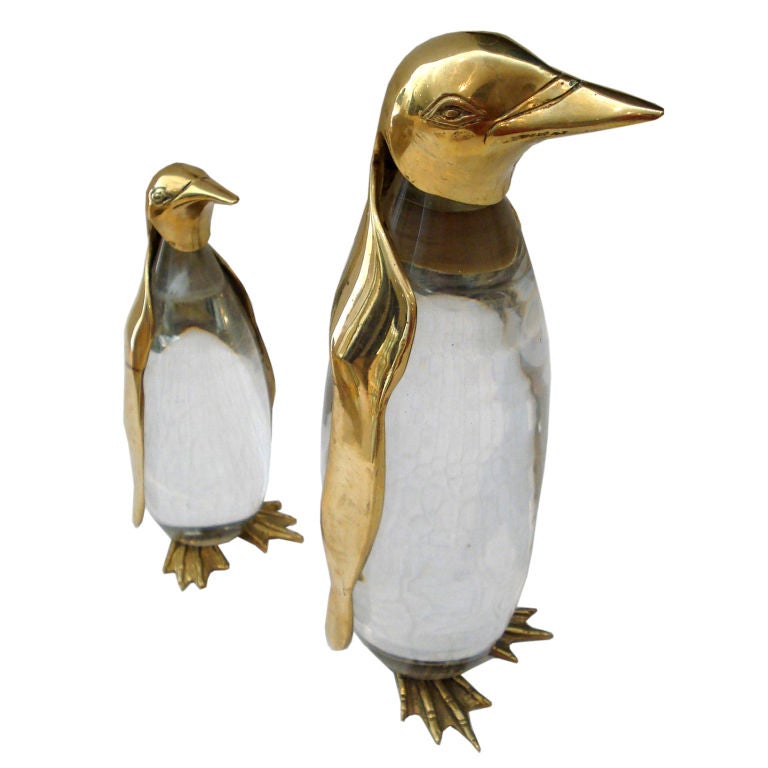 Brass and Glass Penguins by Chapman. at 1stDibs | brass penguin