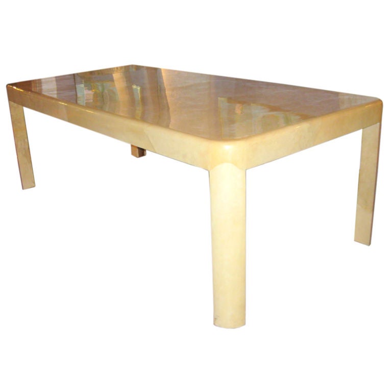 Lacquered Parchment Dining Table at 1stDibs