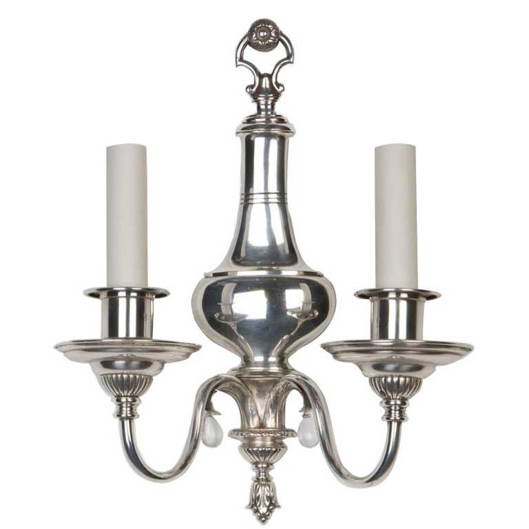A pair of antique silver sconces by Sterling Bronze Co. at 1stDibs