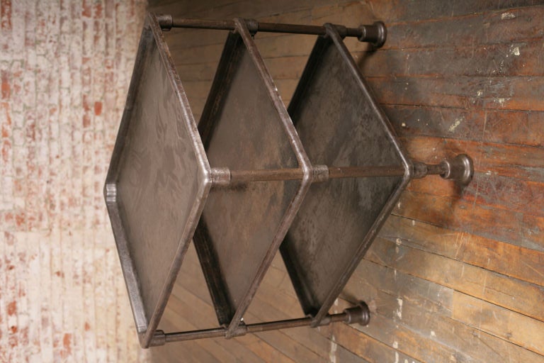 Vintage Industrial 3 Tier Metal Table at 1stDibs | vintage 3 tier metal ...