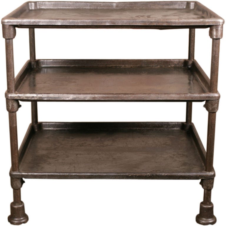 Vintage Industrial 3 Tier Metal Table at 1stDibs | vintage 3 tier metal ...