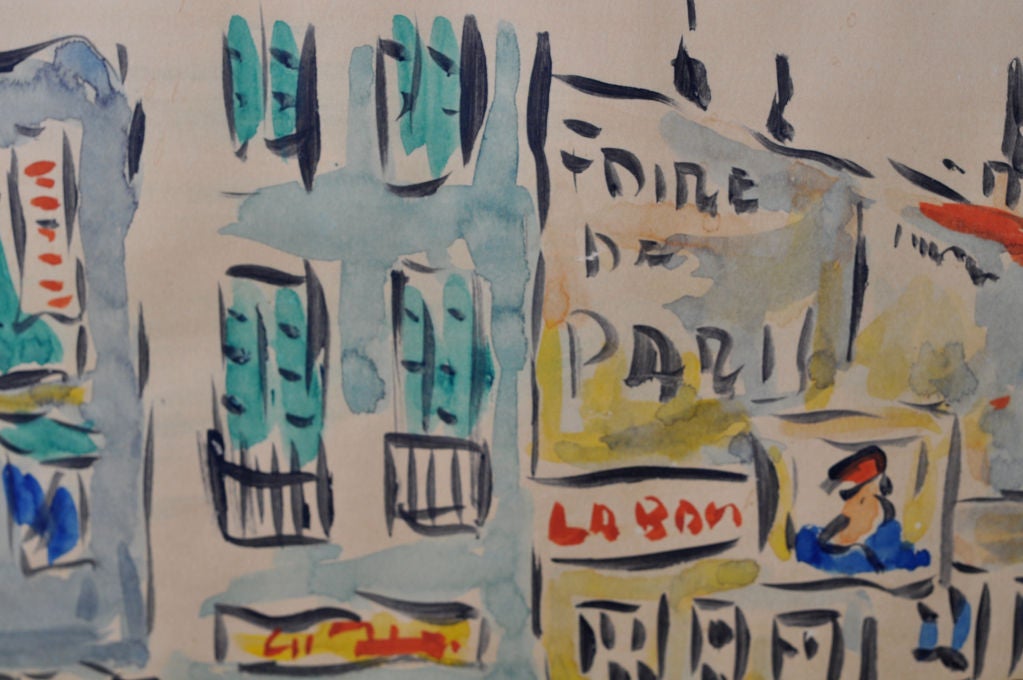 LA RUE ANTOINETTE ORIGINAL WATERCOLOR ARTIST FRED RONER at 1stDibs