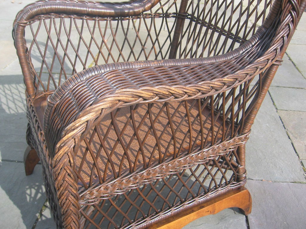 BAR HARBOR WICKER WING CHAIR at 1stDibs