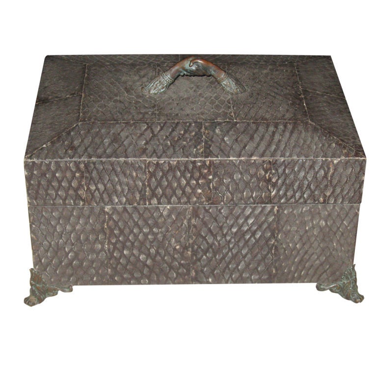 Maitland-Smith Shark Skin Cigar Box For Sale at 1stDibs