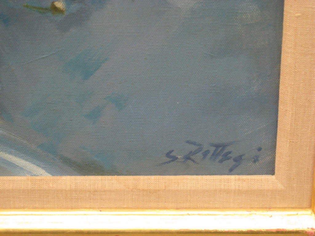 45" Oil Painting of Daisies by Listed Artist Steven Rettegi at 1stDibs