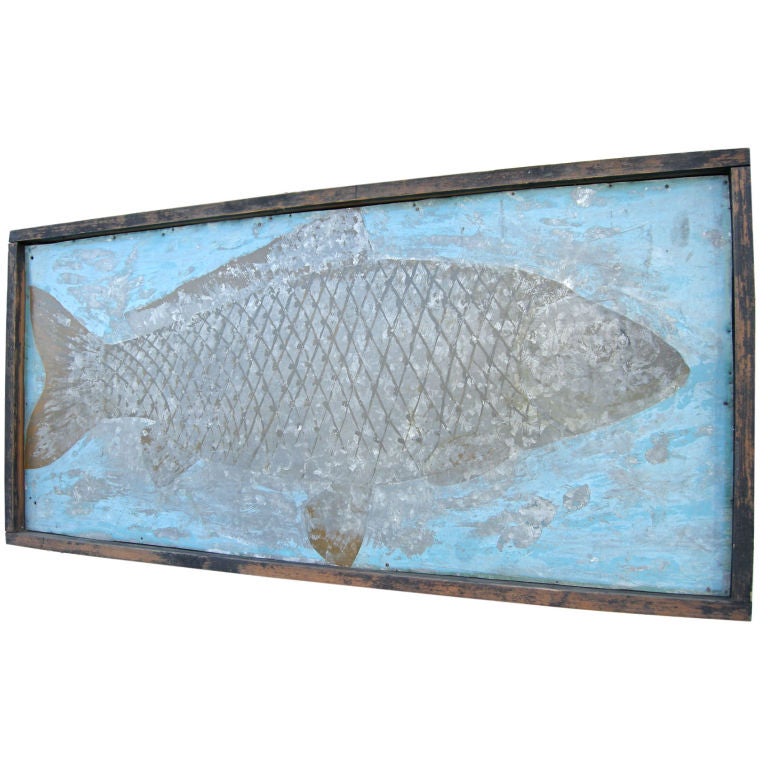 Rustic Fish Camp Sign at 1stDibs