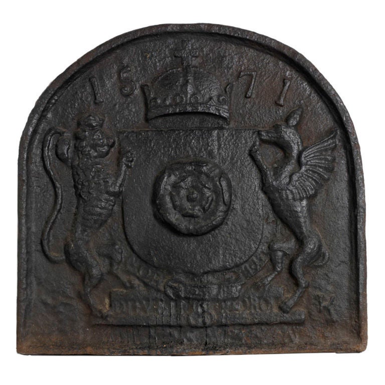 Cast Iron Elizabethan Fireback at 1stDibs